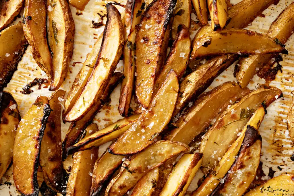 You'll Eat These Sticky Roast Potatoes Off The Tray - Between Carpools