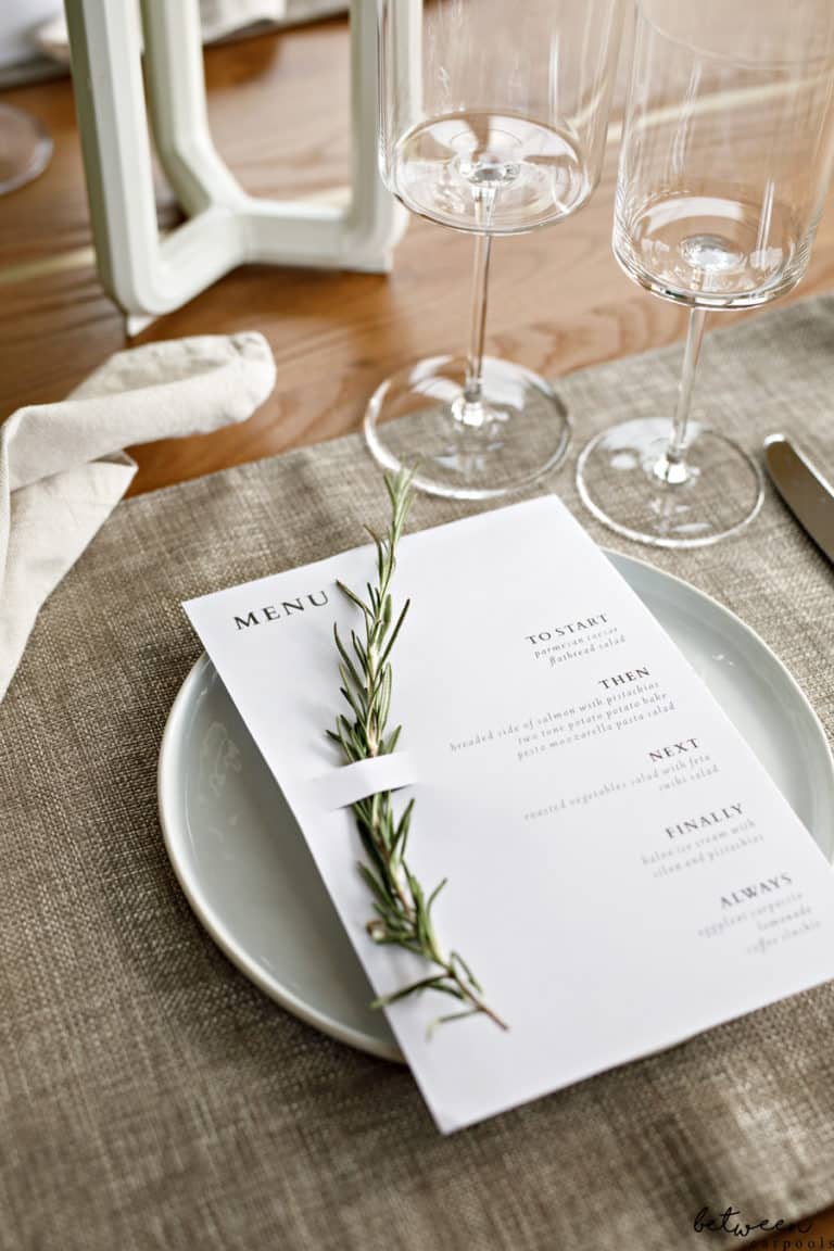 This Printed Menu is That Finishing Touch To Any Party - Between Carpools