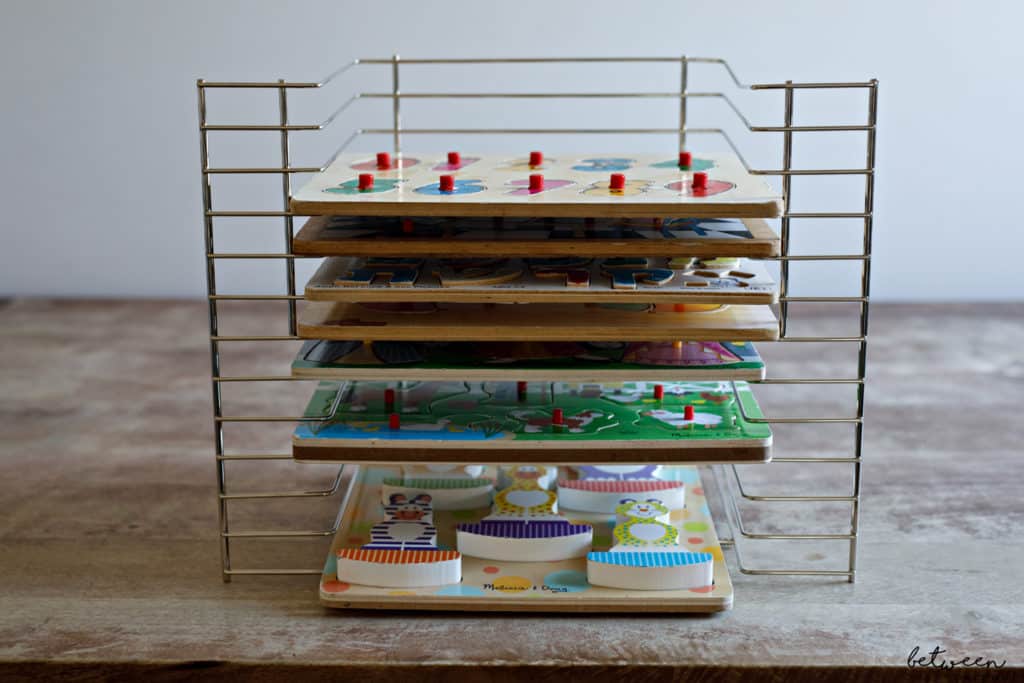How to Organize Your Kids' Puzzles - Between Carpools