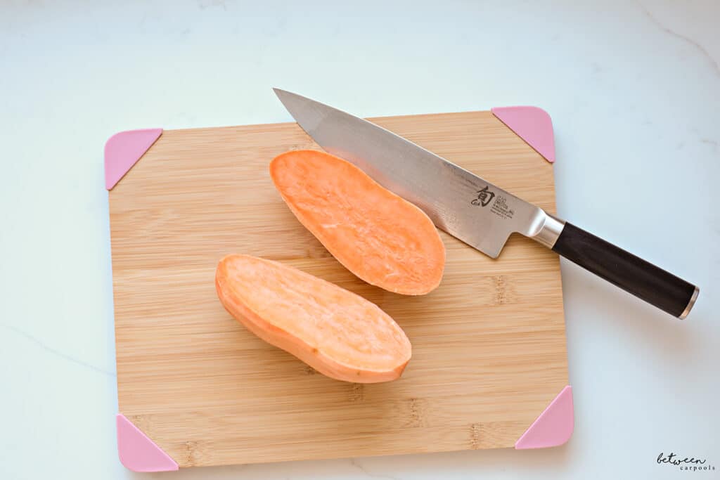 How to Cut Sweet Potato Fries - Step By Step - Between Carpools