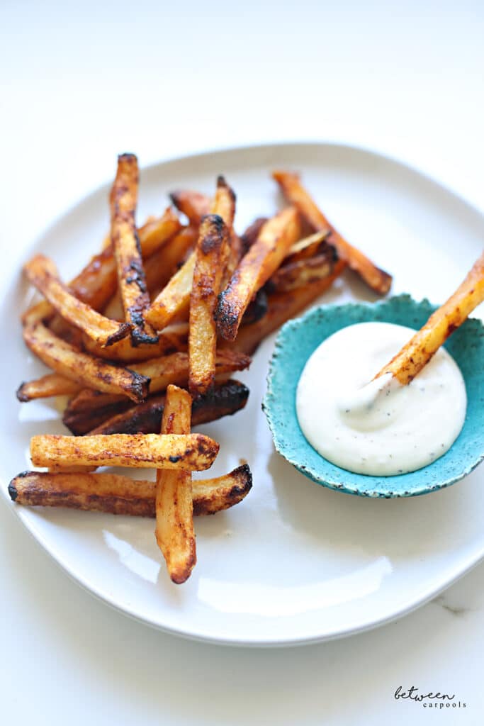 Sticky Red French Fries (Doctor Up Your Frozen Fries!) - Between Carpools