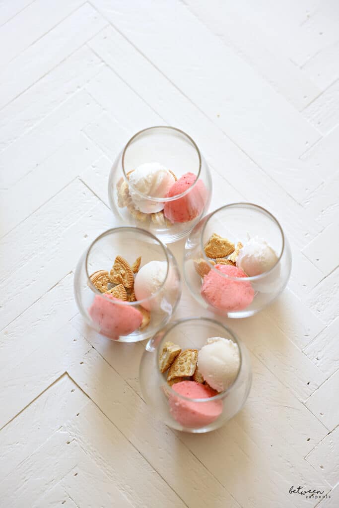 Frozen Raspberry Crumb Bar Ice Cream Cups - Between Carpools