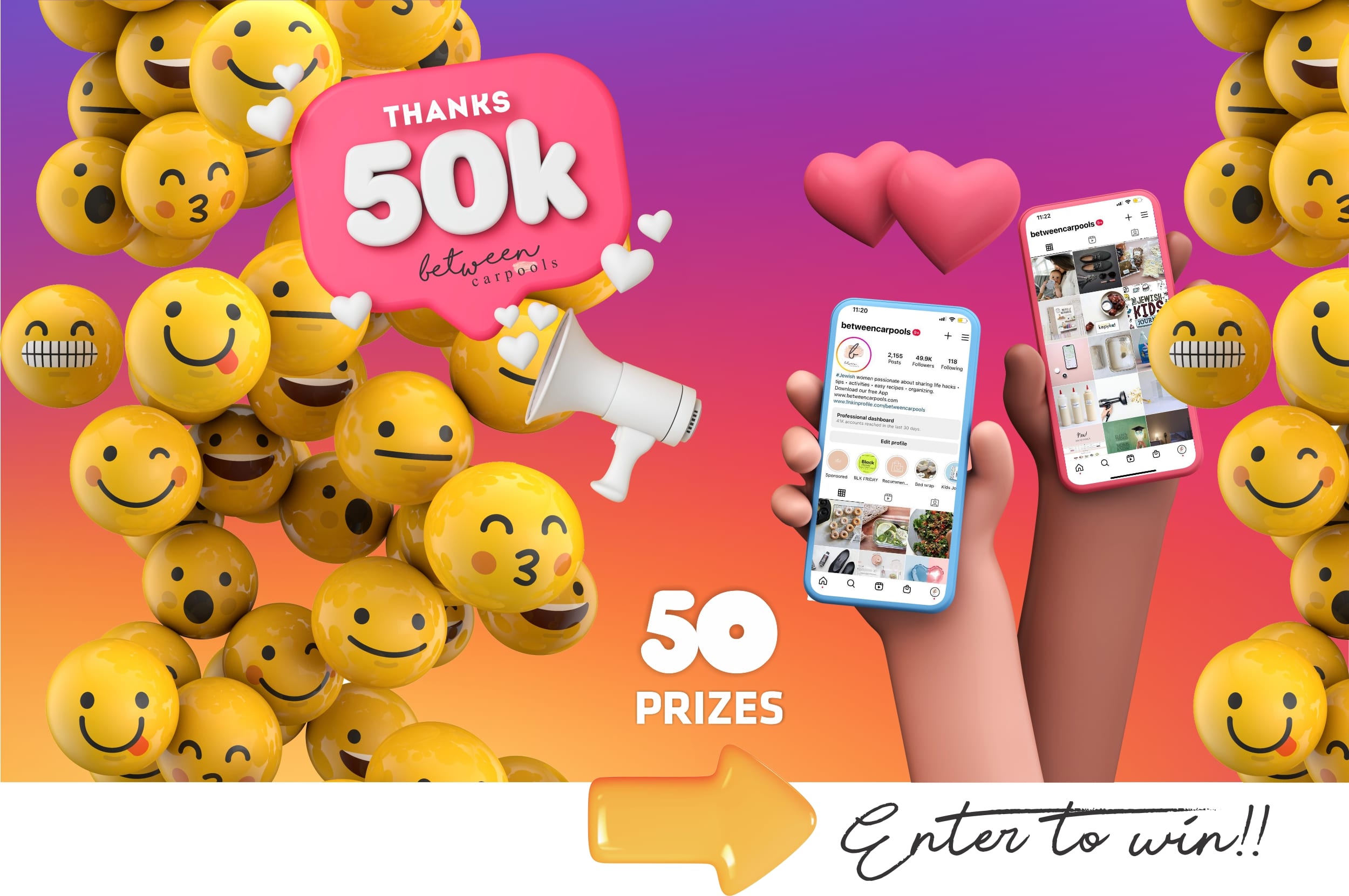 50k Giveaway! - Between Carpools