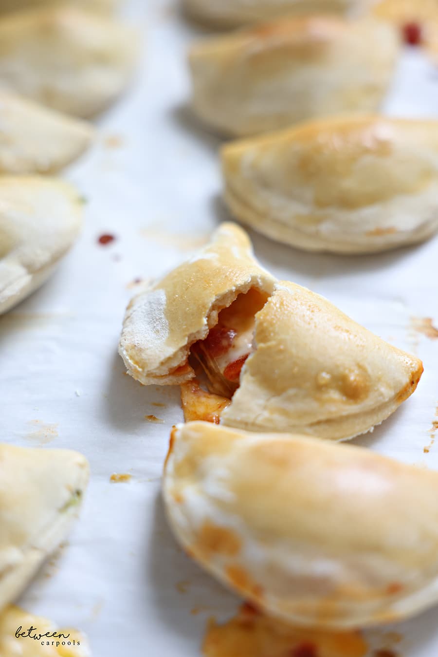 Pizza, Cheese, or Broccoli Calzones - Between Carpools