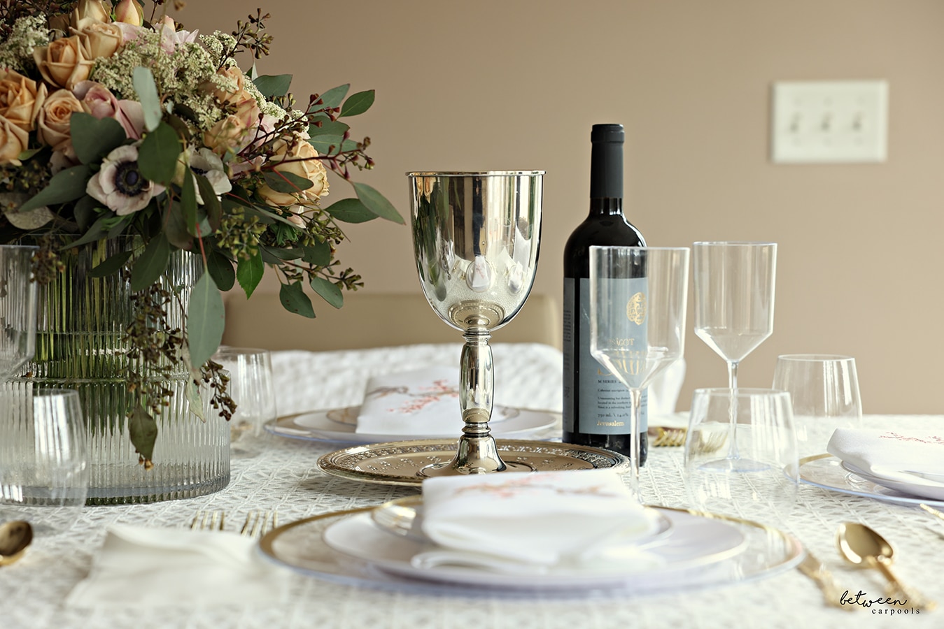 Classic and Stunning: Set a Pesach Seder Table Like This - Between Carpools
