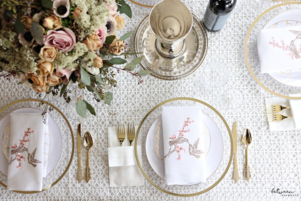 Classic and Stunning: Set a Pesach Seder Table Like This - Between Carpools