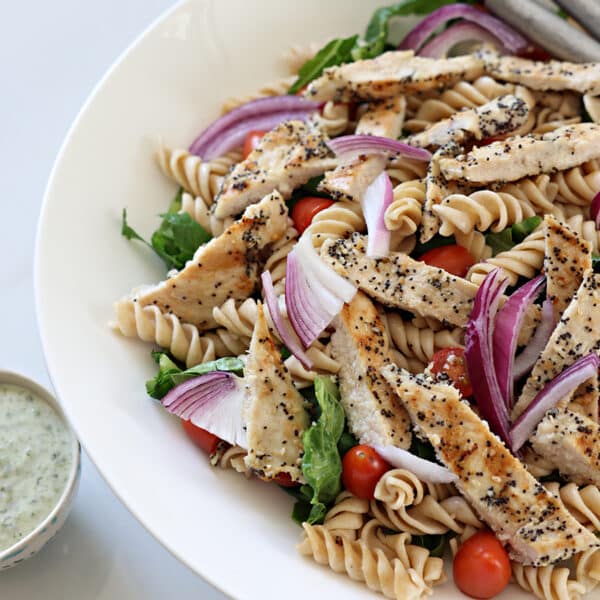 Flavor Bomb Pesto & Chicken Caesar Salad - Between Carpools