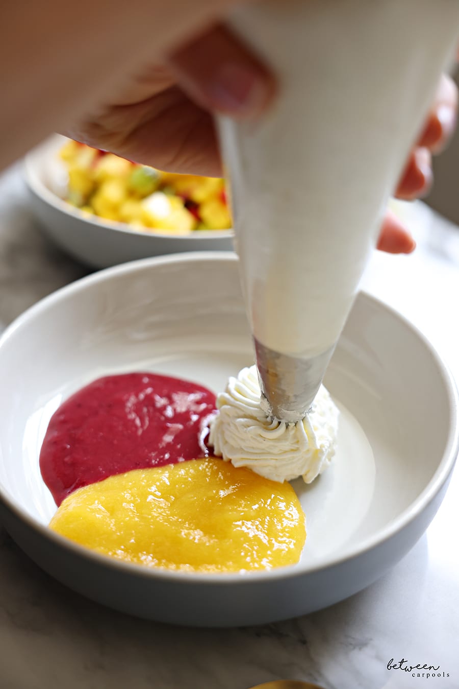 Coulis with Cheesecake Cream - Between Carpools