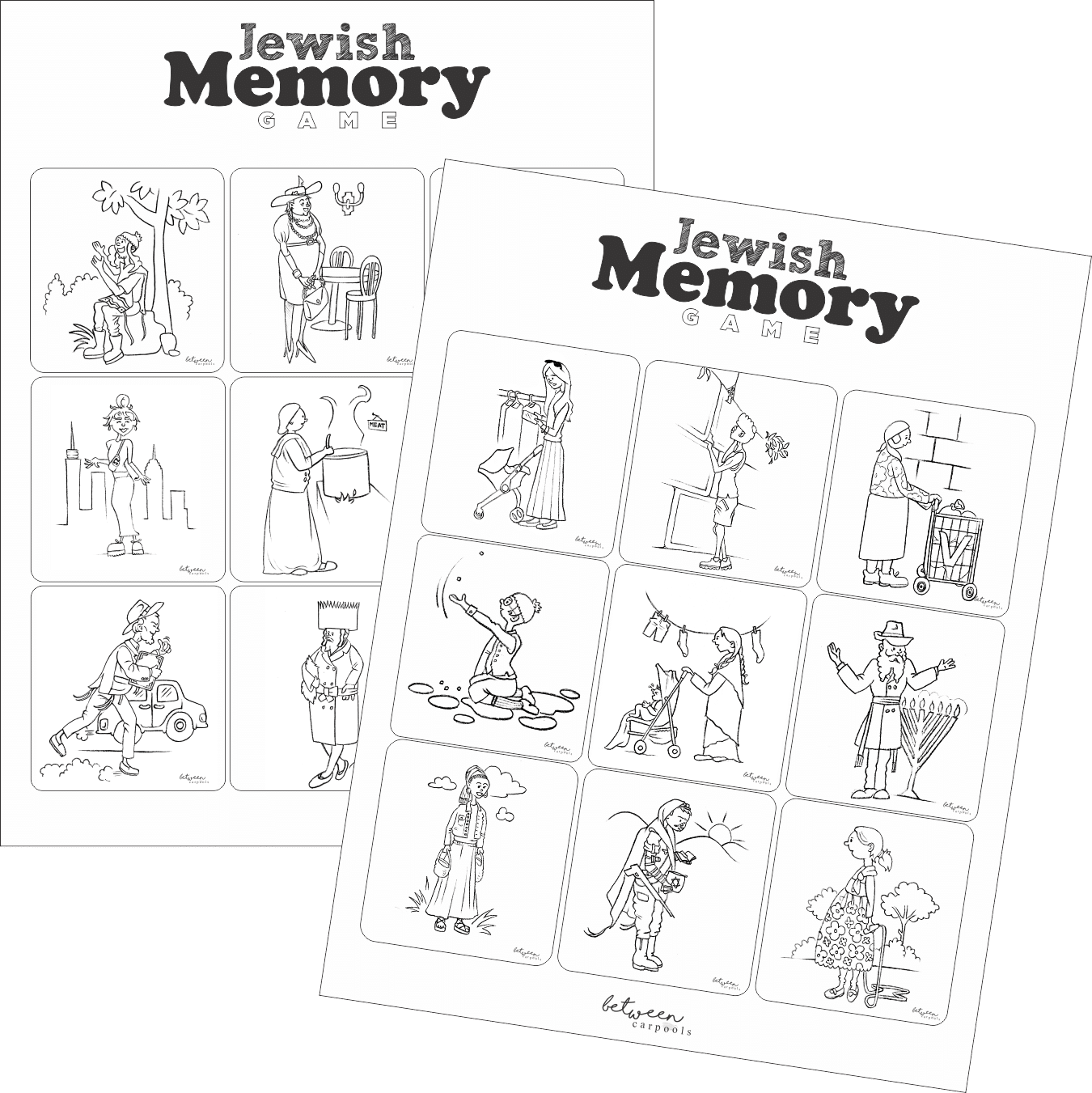 The Jewish Memory Game: Download, Print, and Color! - Between Carpools