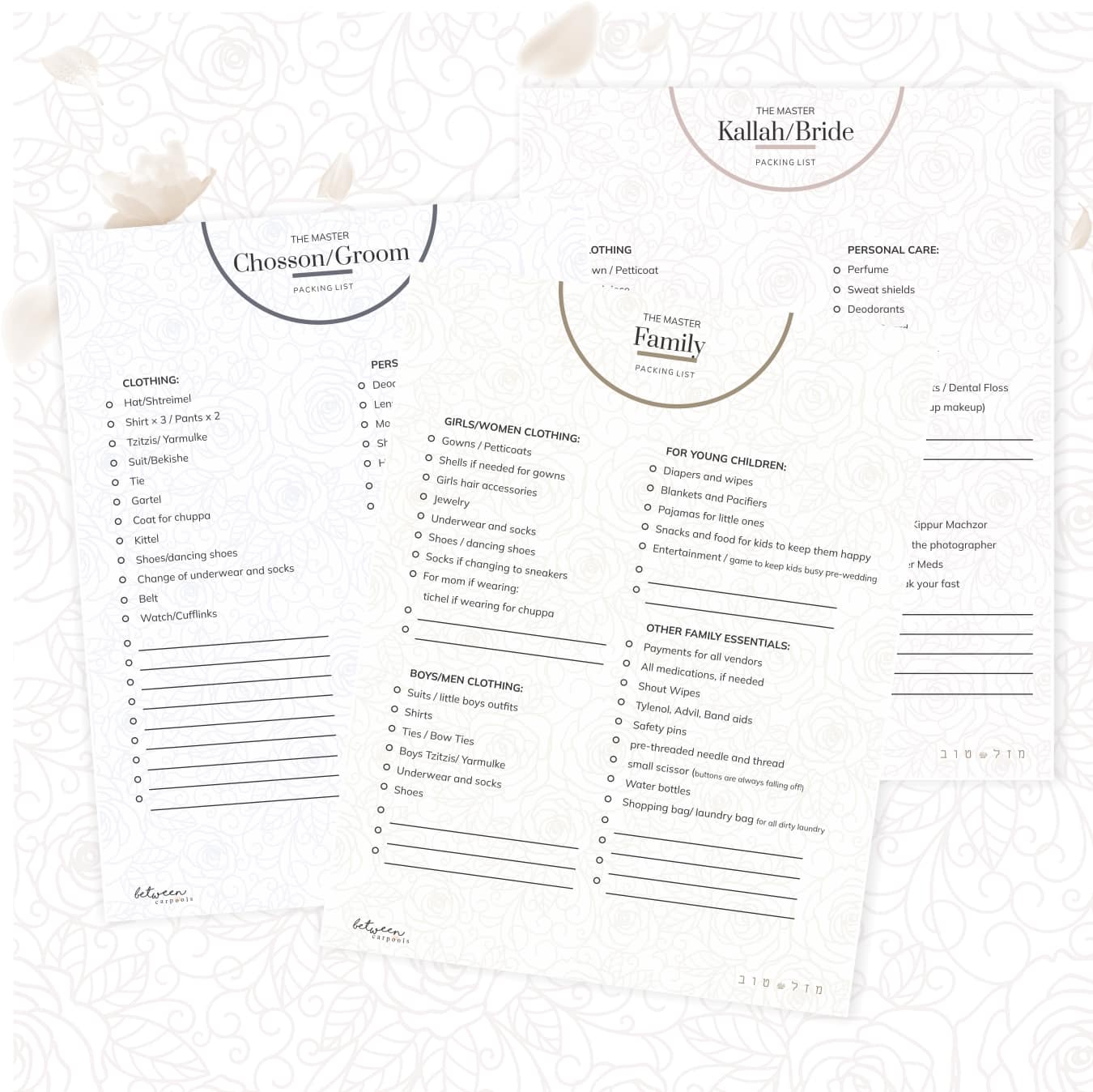 The Complete Wedding Day Checklist (Download and Print) - Between Carpools